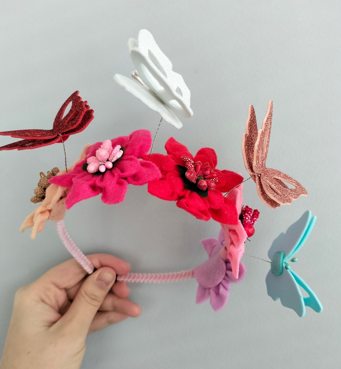 Crown With Butterfly Butterflies Headpiece Headband - Etsy