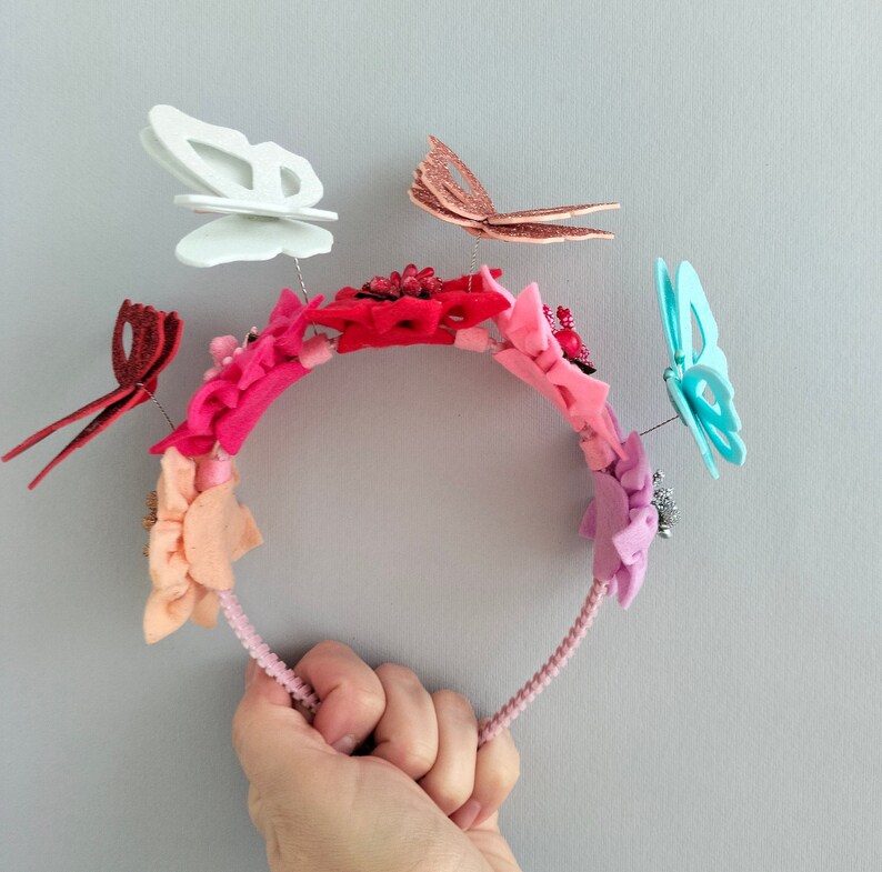 Crown With Butterfly Butterflies Headpiece Headband - Etsy