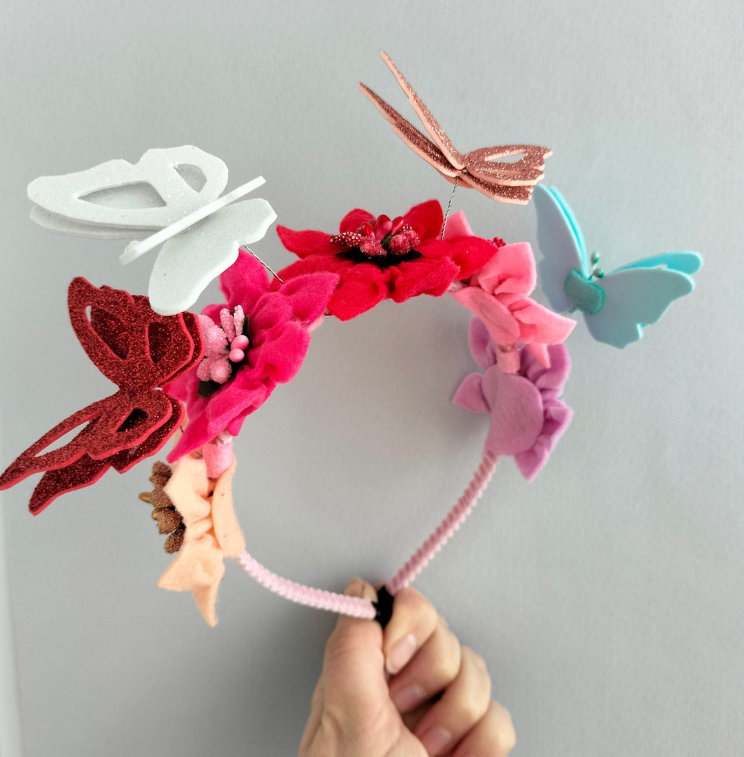 Crown With Butterfly Butterflies Headpiece Headband - Etsy