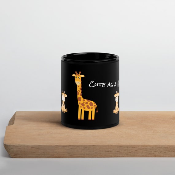 Giraffe Mug Cute as a Button plus 2 Baby Giraffes Animal - Etsy