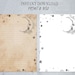 Vintage Nocturnal Night Sky Printable Stationery Paper Set, Crescent ...