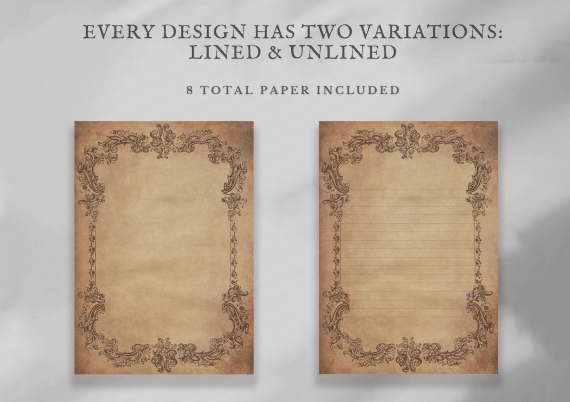 Victorian Poetry Parchment, Gothic Stationery Paper Set A4 A5 A6 ...