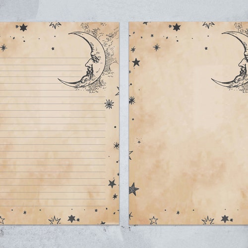 Vintage Nocturnal Night Sky Printable Stationery Paper Set - Etsy