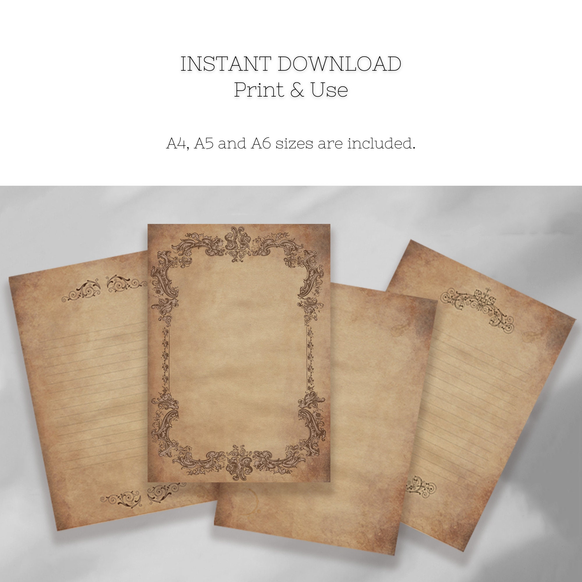 Victorian Poetry Parchment, Gothic Stationery Paper Set A4 | A5 | A6 ...