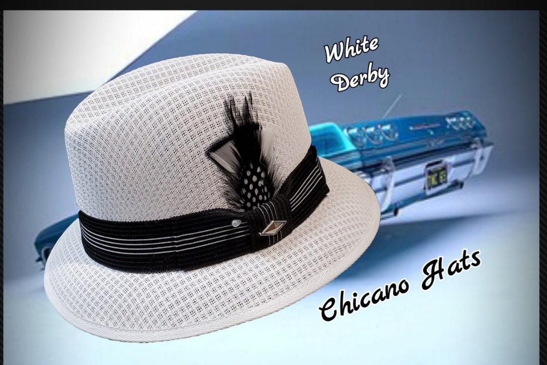 Classic Traditional Garcia White Fedora Lowrider - Etsy