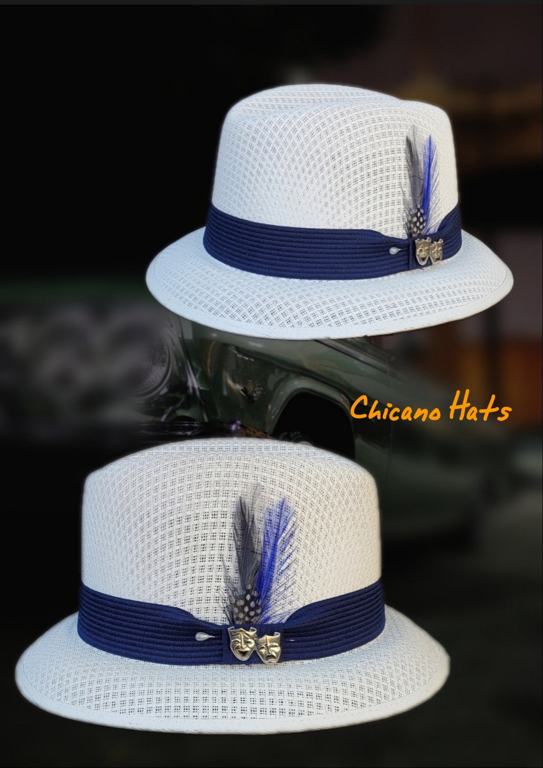 Classic Traditional Garcia White Fedora Lowrider Smile Now Cry Later - Etsy