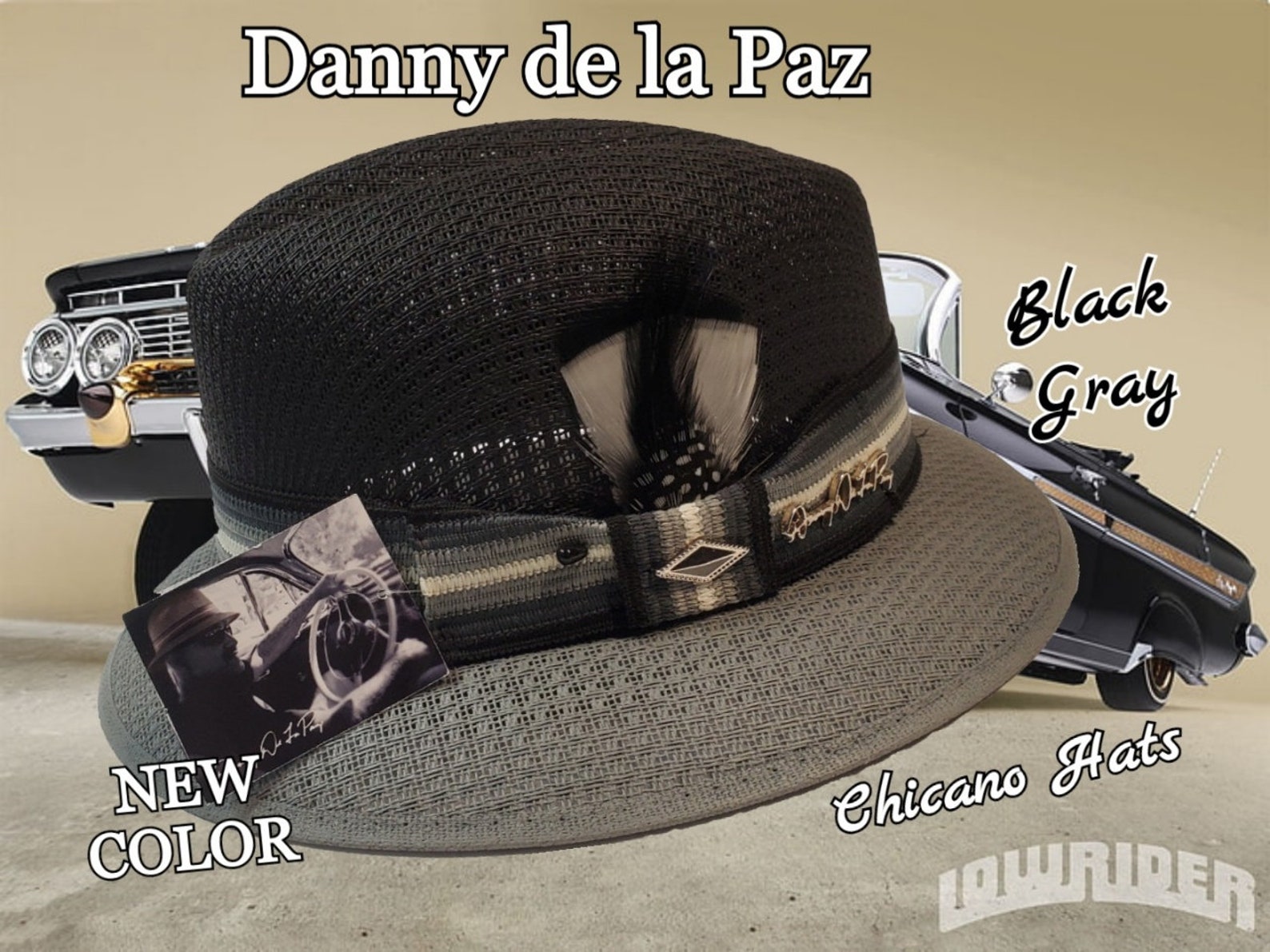 Danny De La Paz Signature Two Tone Black Lowrider Hat - Etsy