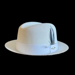 Goldline White W/ White Band Fedora Lowrider Flip up or Down - Etsy