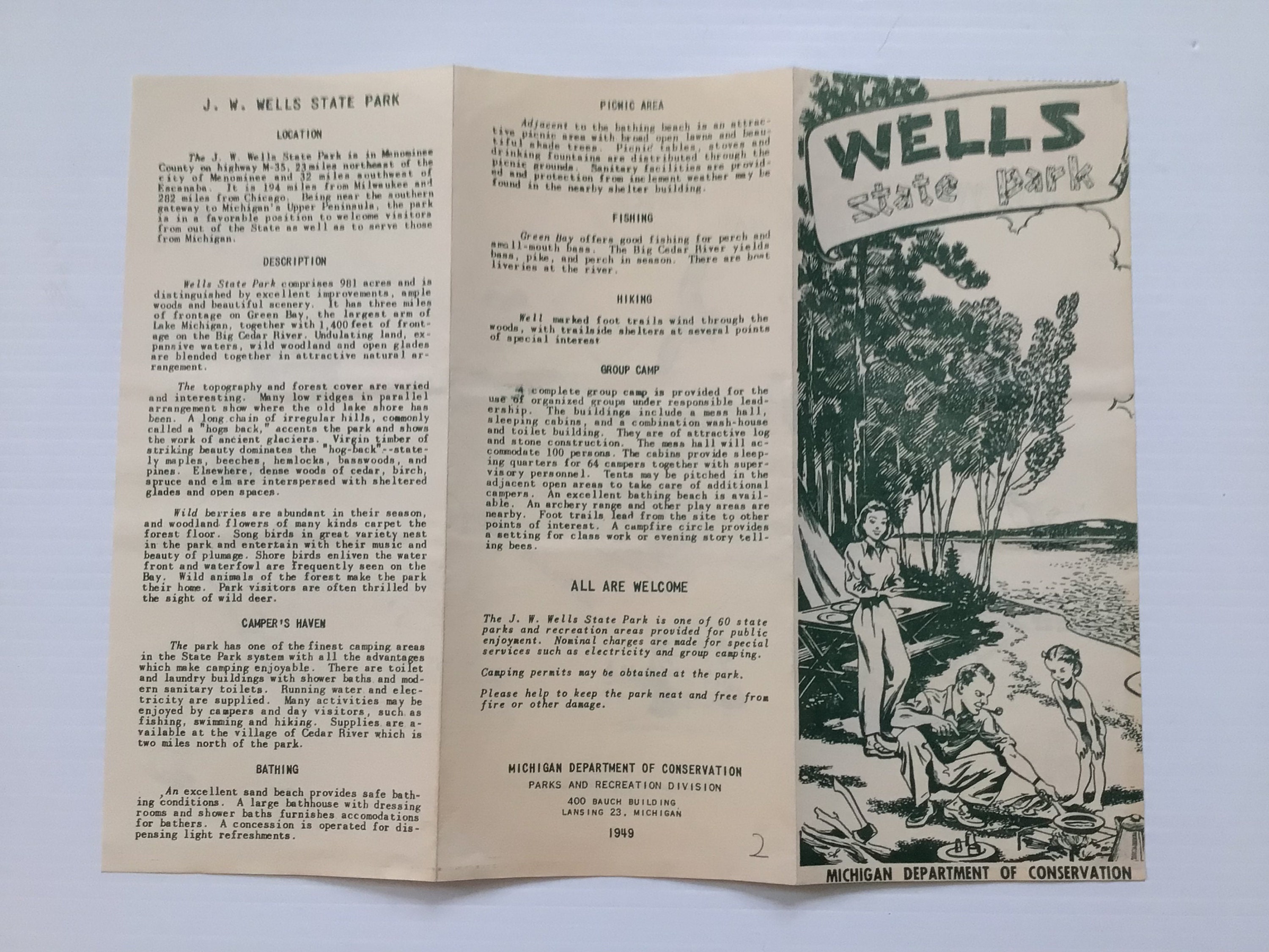 Antique Michigan State Park Brochures and Campers Permits Circa 1940s ...