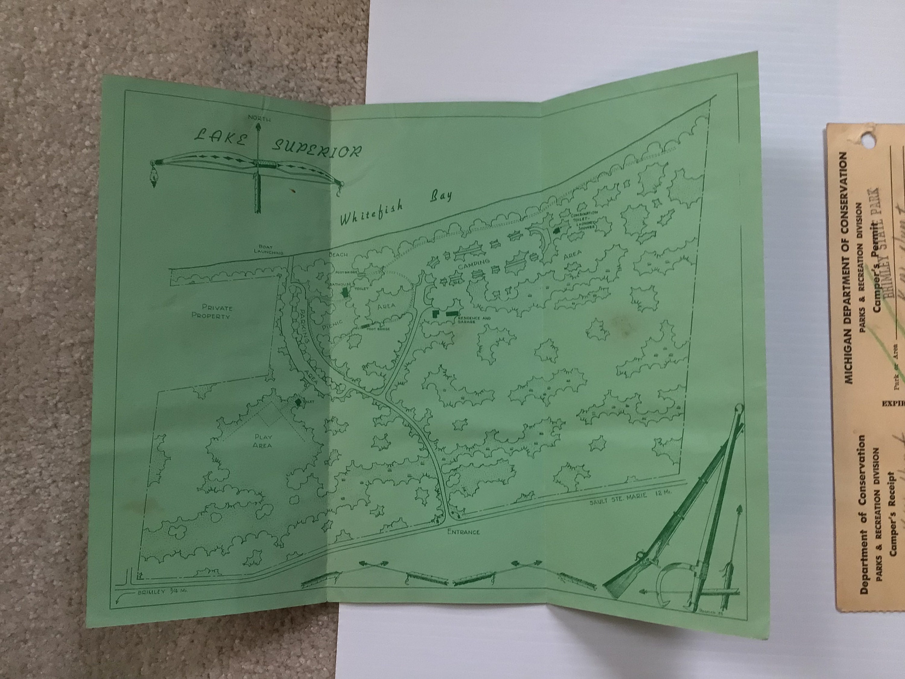 Antique Michigan State Park Brochures and Campers Permits Circa 1940s ...