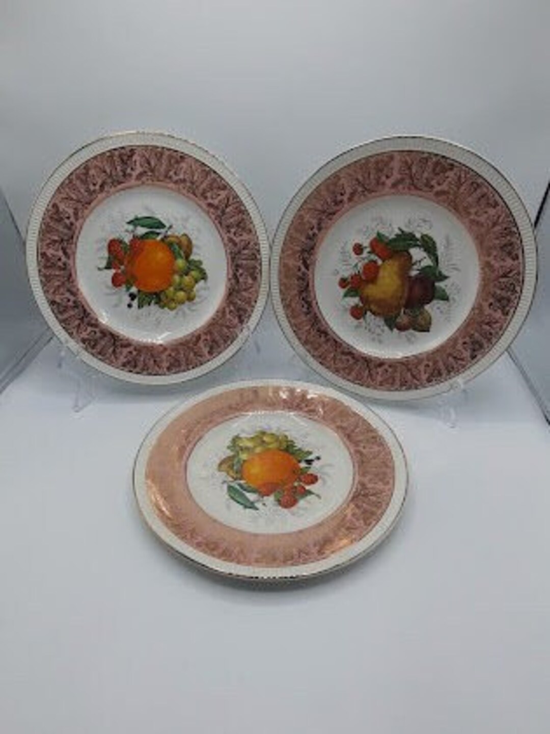 Solian Ware Simpsons Potters LTD Cobridge England Fruit Design Dinner ...