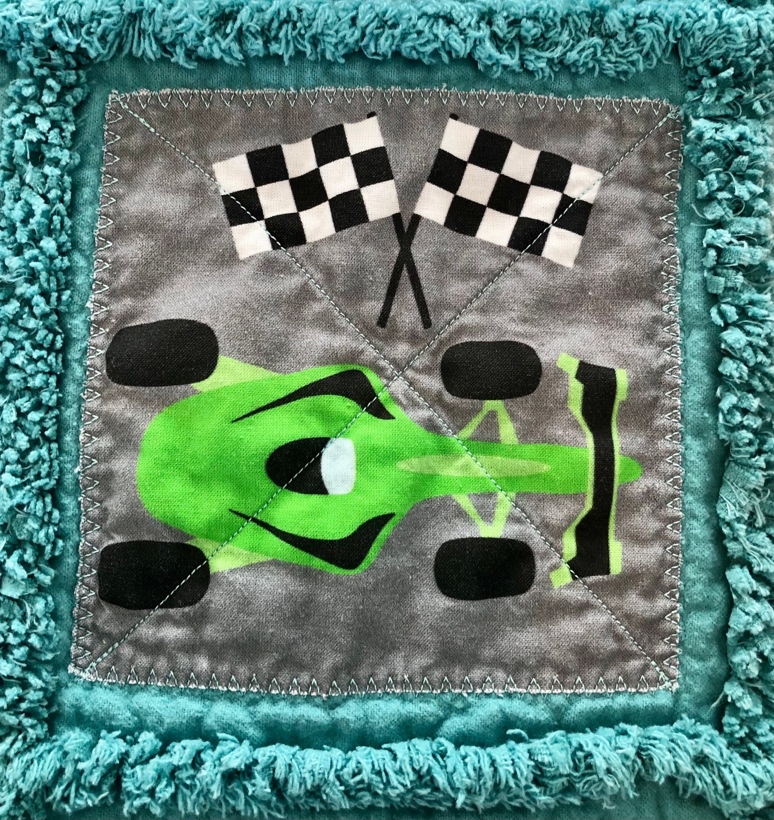 Racing Start to Finish Rag Quilt. Racers of Any Age Will Love This Rag ...