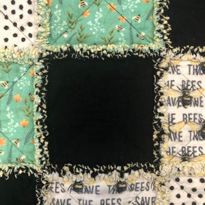 Save the Bees Rag Quilt. Perfect for Babies, Toddlers and Bee Lovers ...