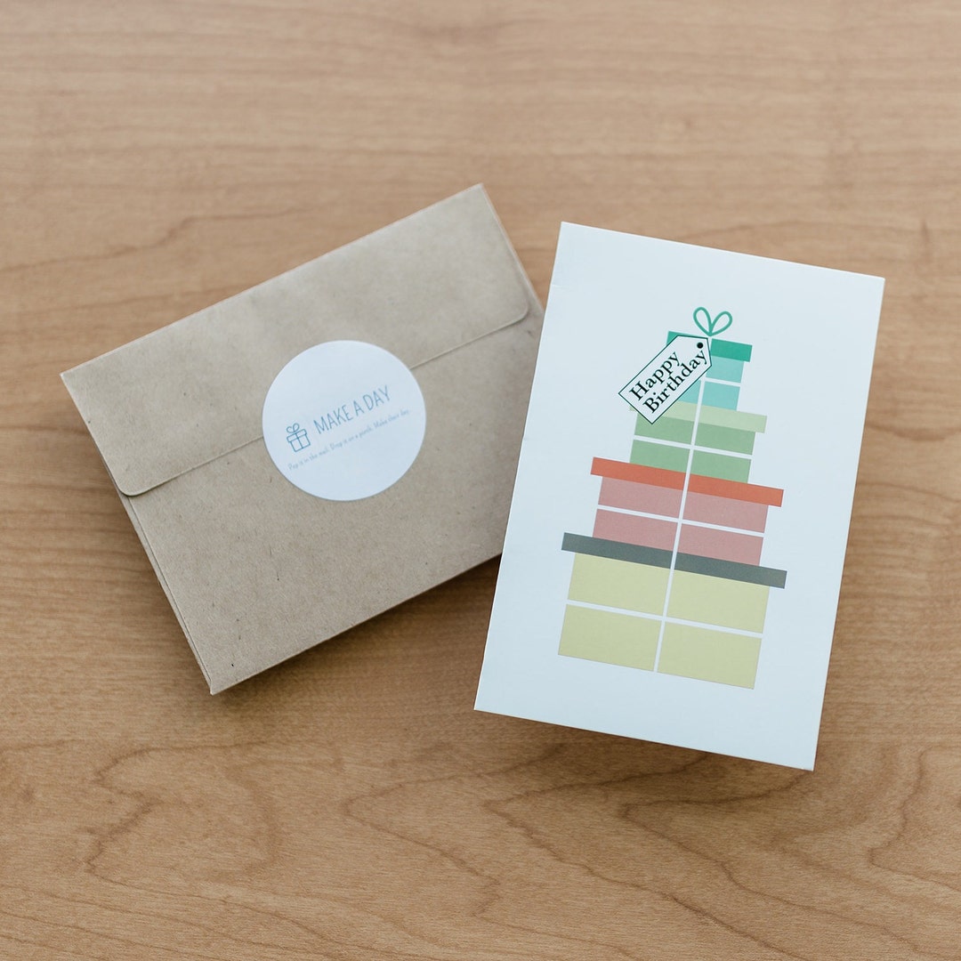 Blank Folded Birthday Greeting Card With Swig Gift Card or - Etsy