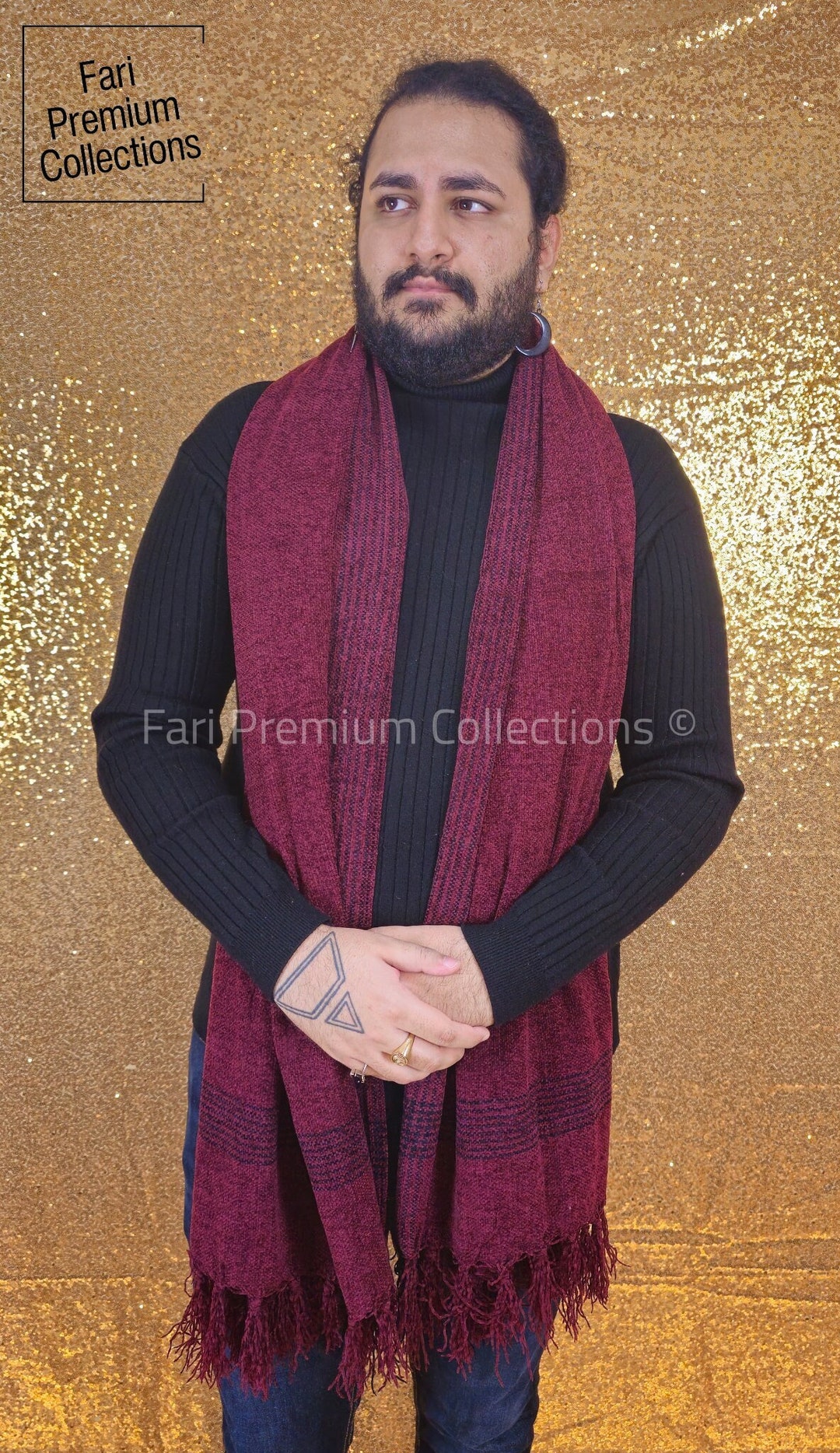 Soft Warm Wool Shawl Border Design Washable Pakistani Kashmiri Wrap ...