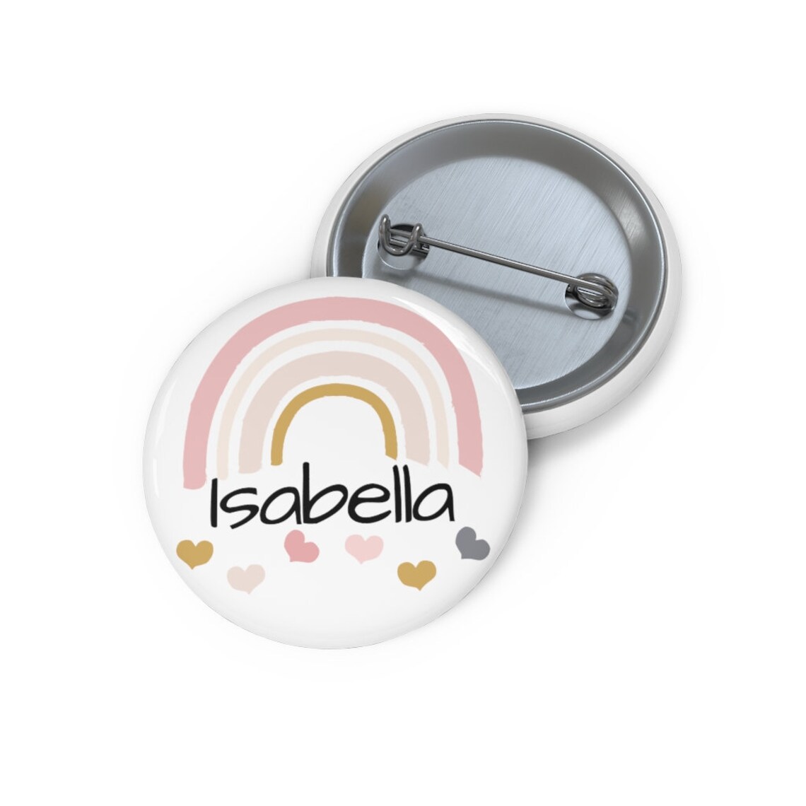 Custom Name Button #94 | Kid Rainbow Name Button | Name Tag | Lunchbox ...