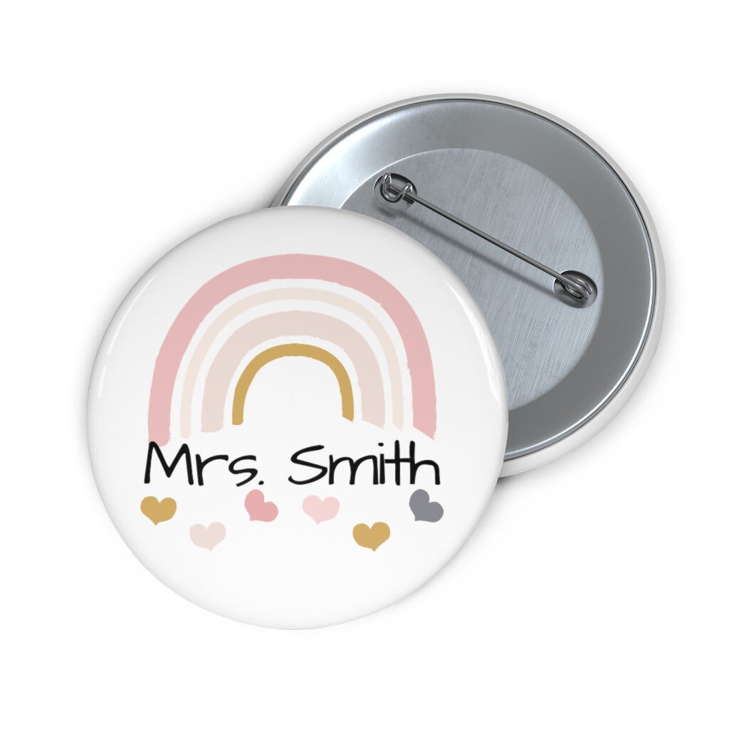 Custom Name Button 94 Teacher Button Name Tag Custom - Etsy