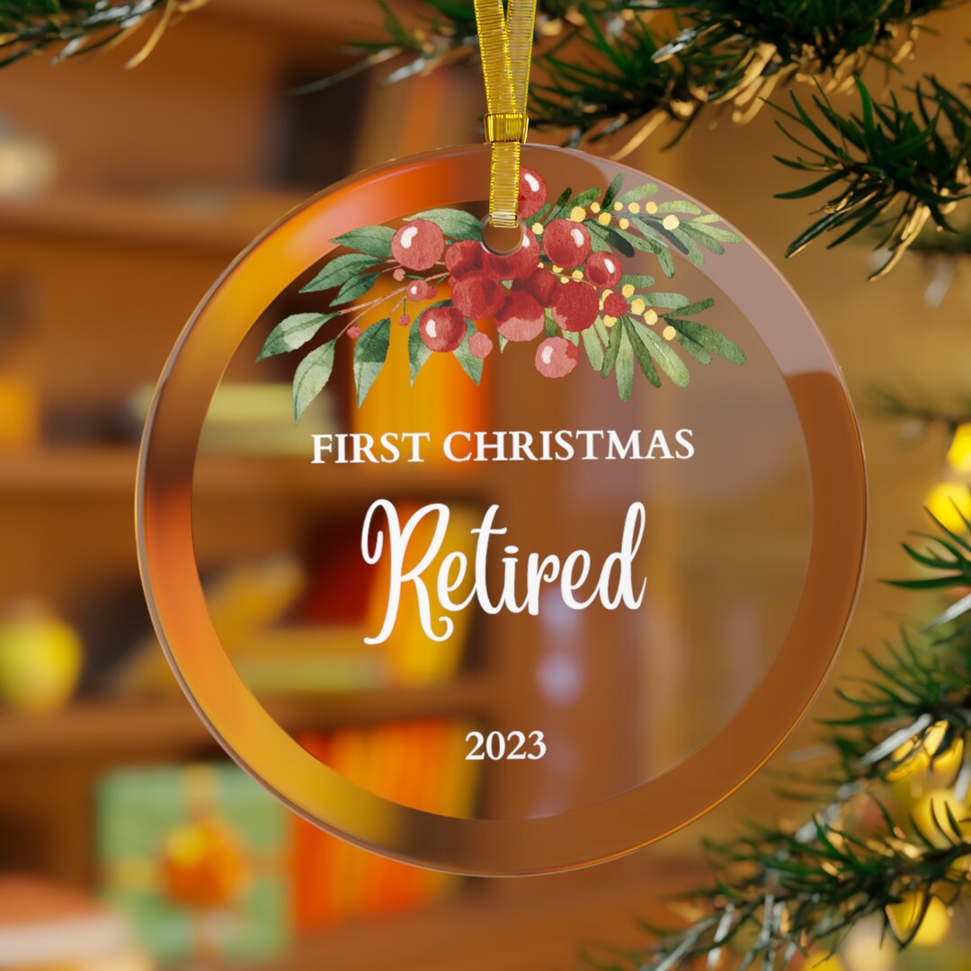 First Christmas Retired Glass Ornament Retirement Party Idea Christmas ...