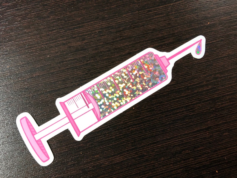 Glitter Syringe Sticker - Etsy