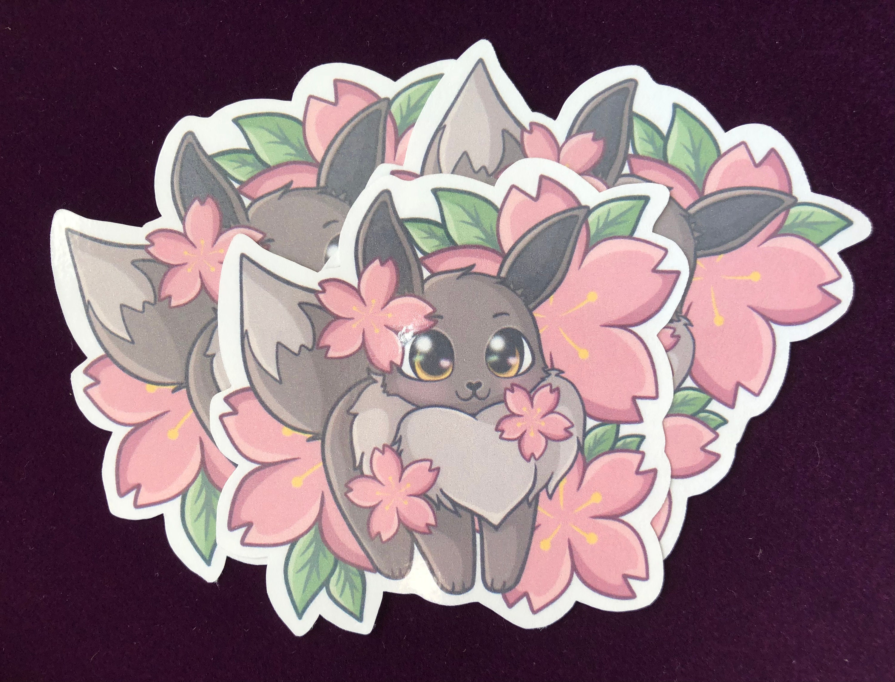 Flower Eeveelution Stickers - Eevee, Flareon, Jolteon, & Vaporeon - Etsy