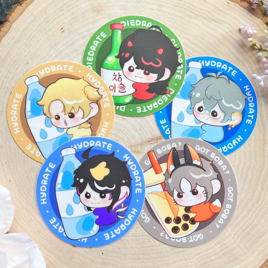Luxiem Nijisanji EN Circle Vinyl Stickers Hydrate Drink Stickers Laptop ...