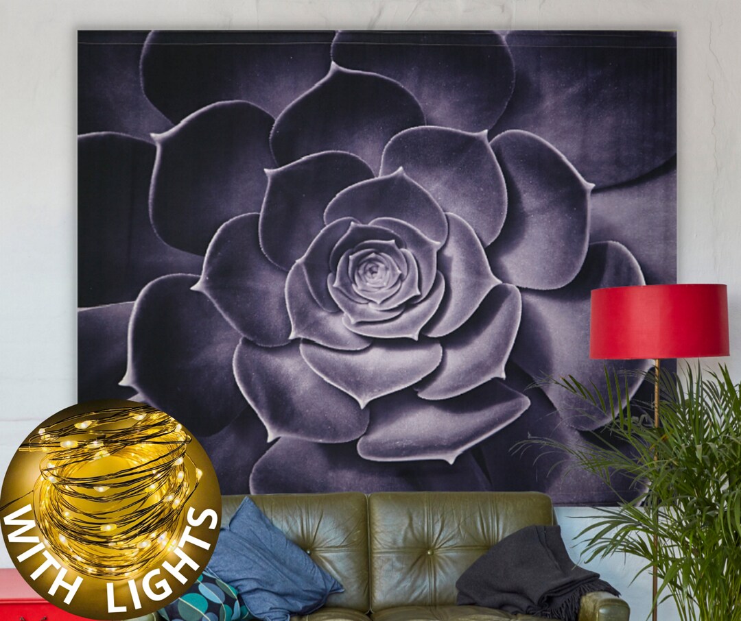 Kaisha LED Tapestry Wall Hanging; Bohemian Floral Art Décor Living Room ...