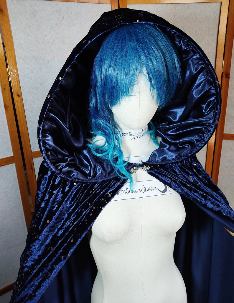 Fantasy Blue Starry Night Cape With Hood - Etsy