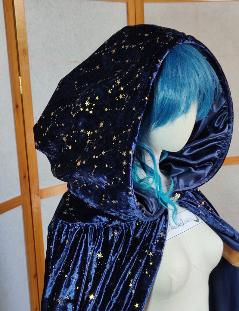 Fantasy Blue Starry Night Cape With Hood - Etsy