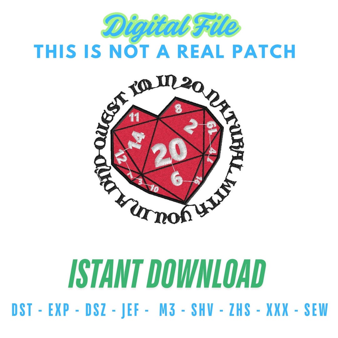 Dnd Valentine's Day Machine Embroidery Design Dungeons and Dragons ...