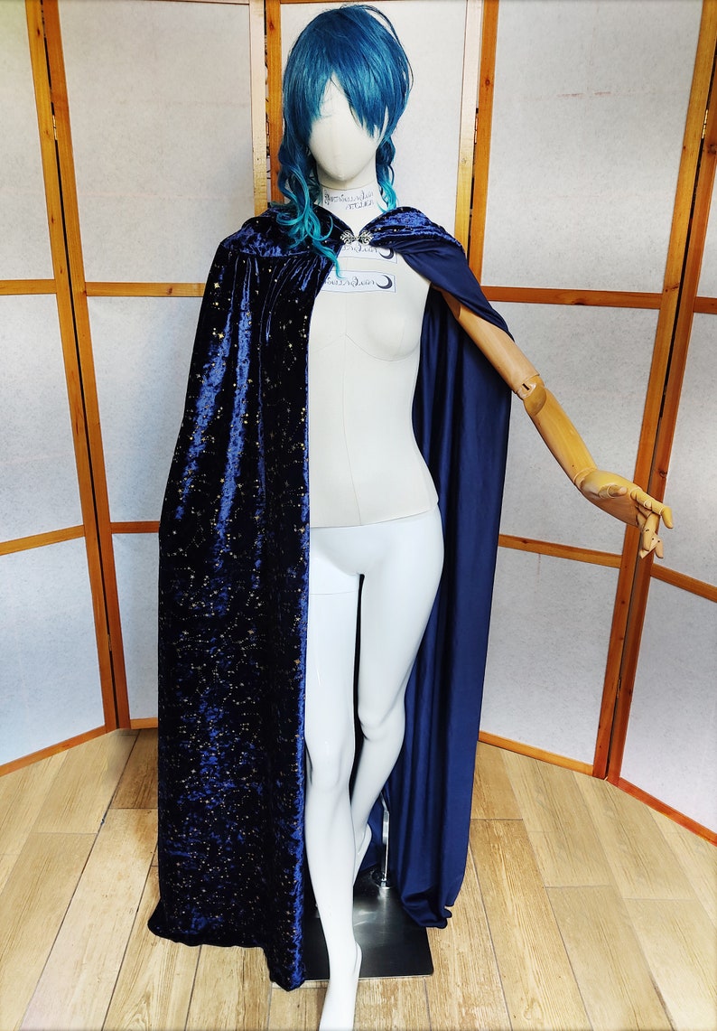Fantasy Blue Starry Night Cape With Hood - Etsy