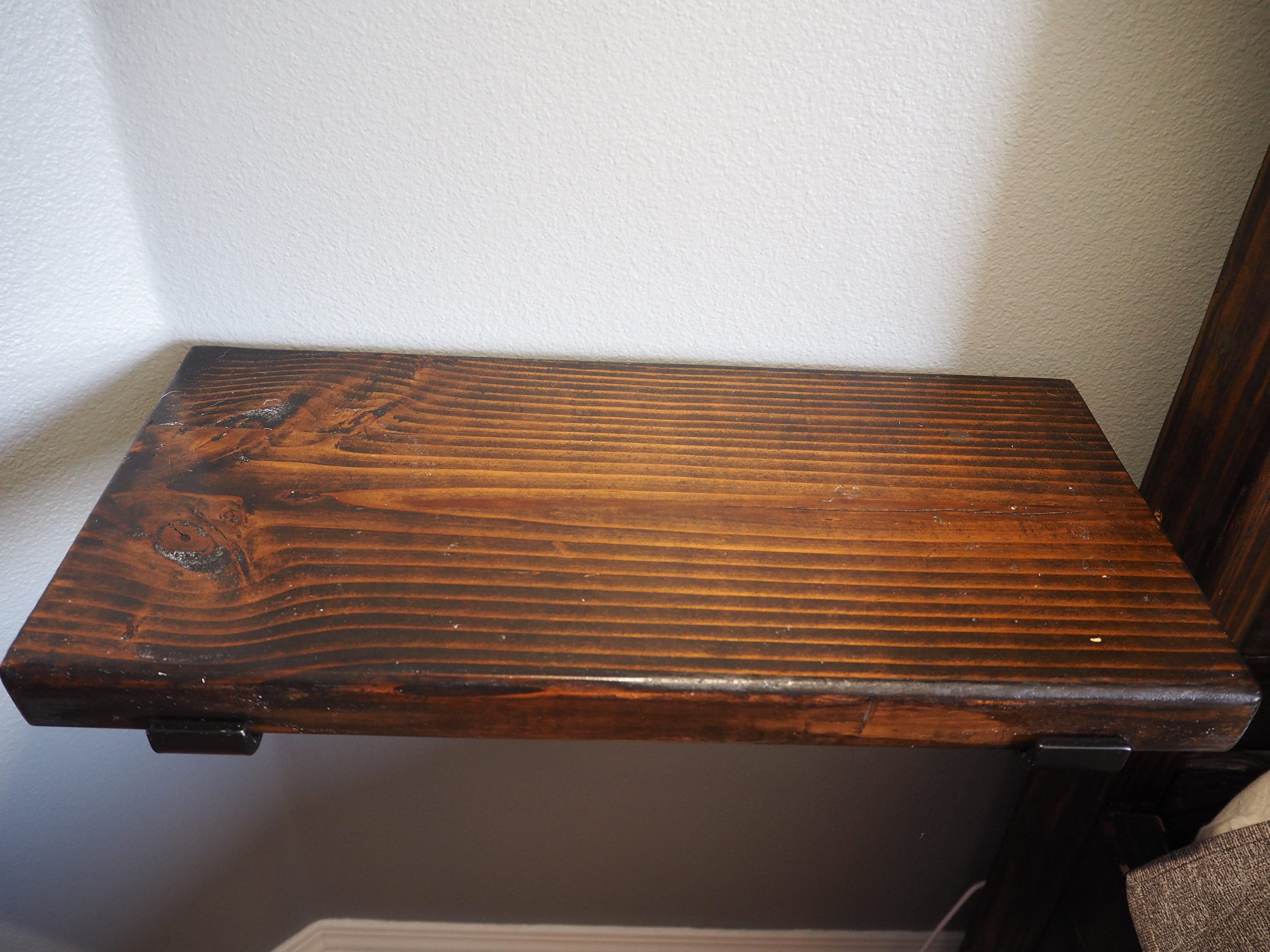 Rustic Farmhouse Floating Bedside Table Metal Bracket - Etsy