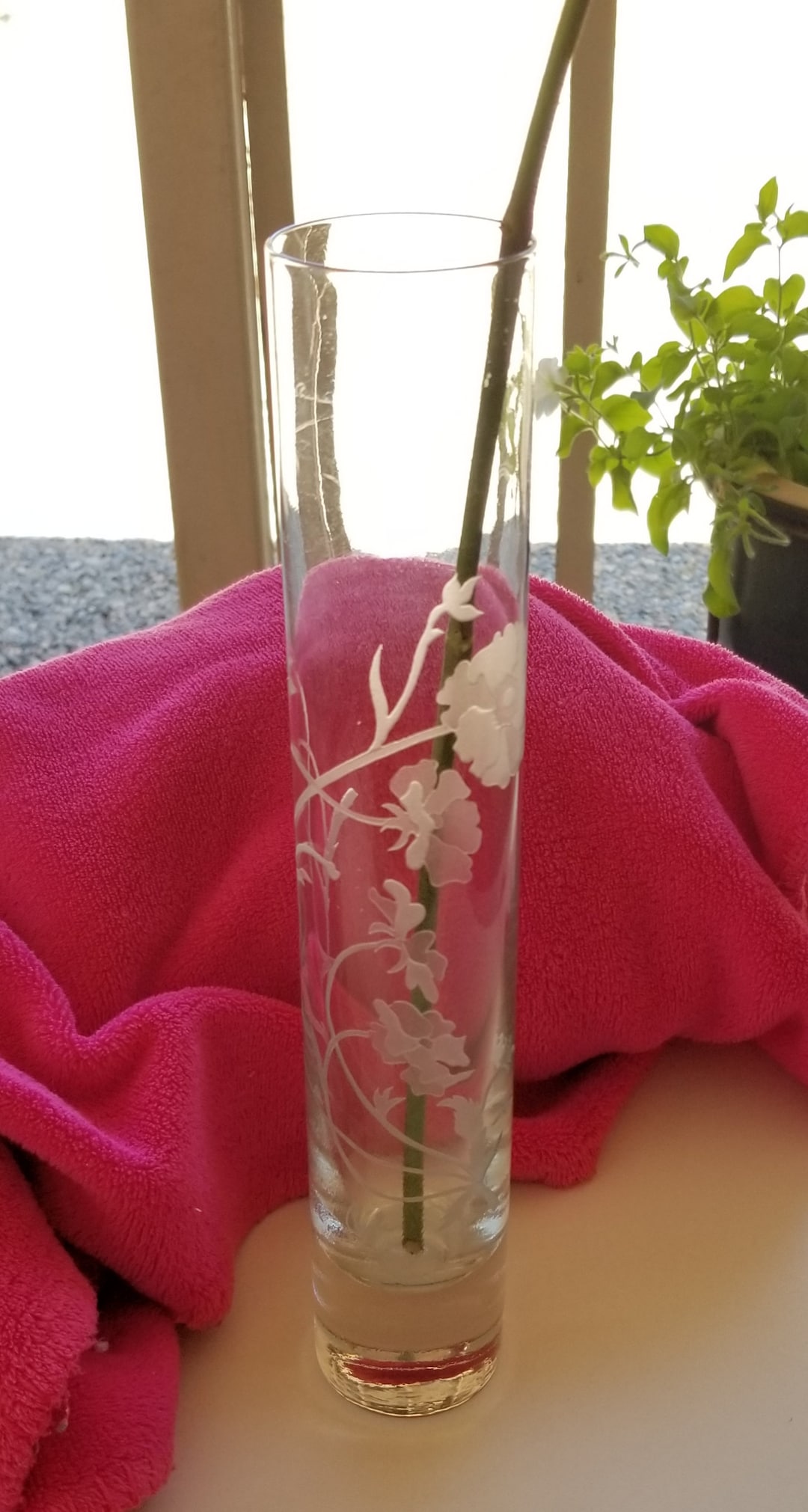 Perry Coyle 12" Floral Etched Bud Vase - Etsy