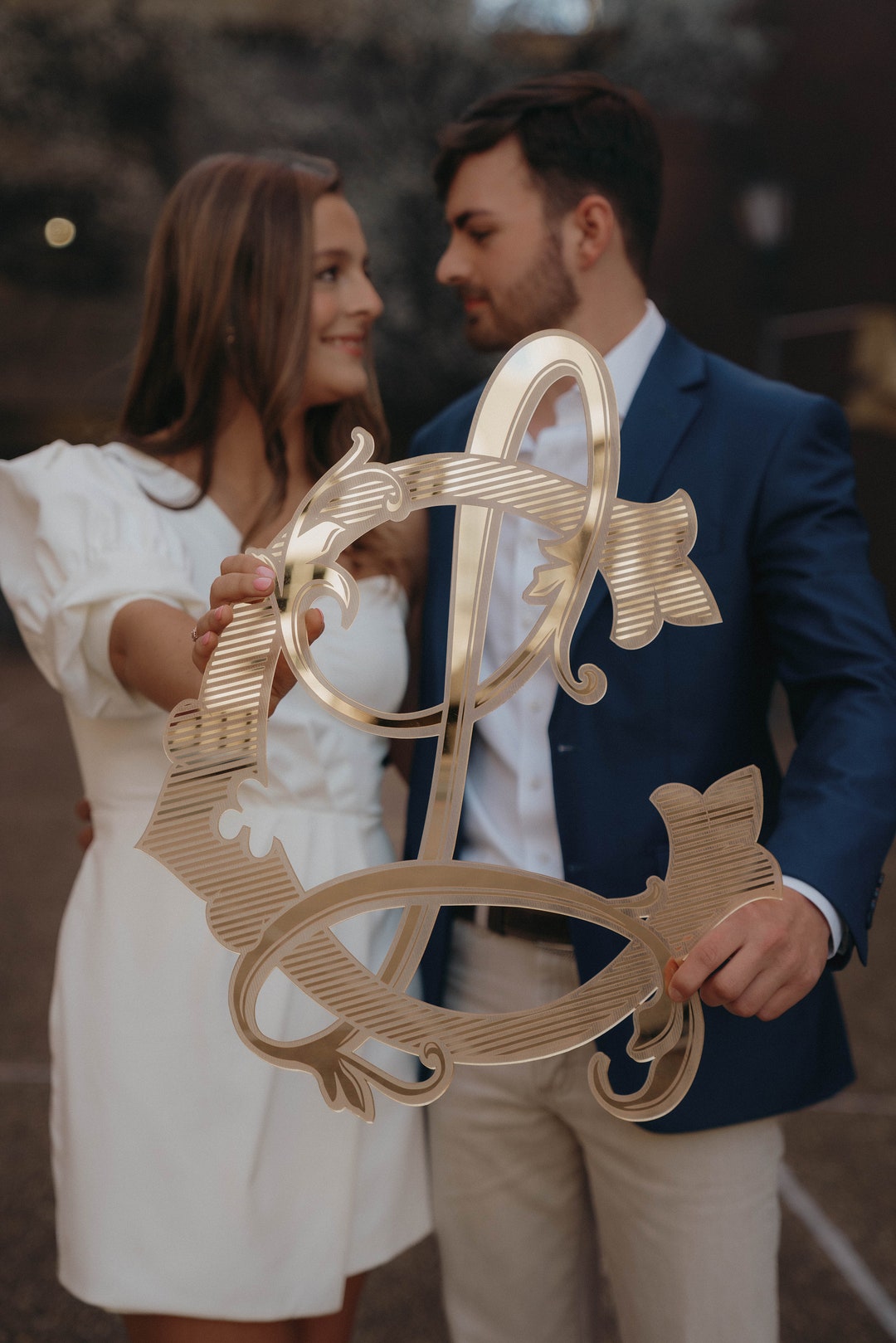 Vintage Monogram Sign | Backdrop Sign | Mirrored Monogram - Etsy