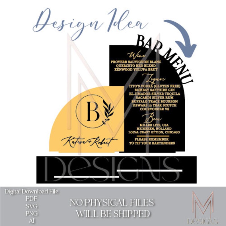 Bar Menu Sign SVG Template Acrylic Sign Double Arch .svg - Etsy