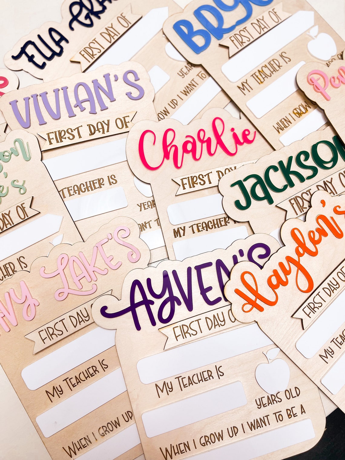 Personalized Wood & Acrylic Back to School Sign | Custom First Day of ...