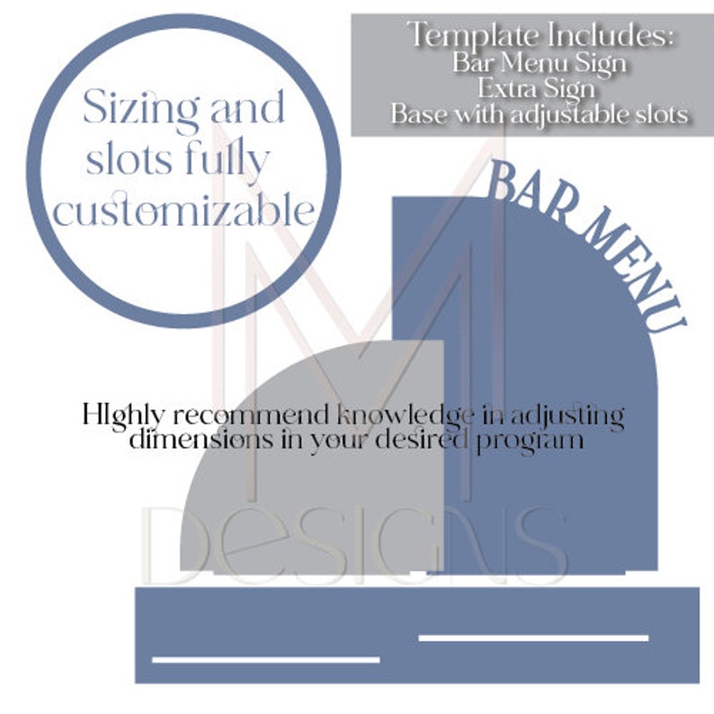 Bar Menu Sign SVG Template Acrylic Sign Double Arch .svg - Etsy