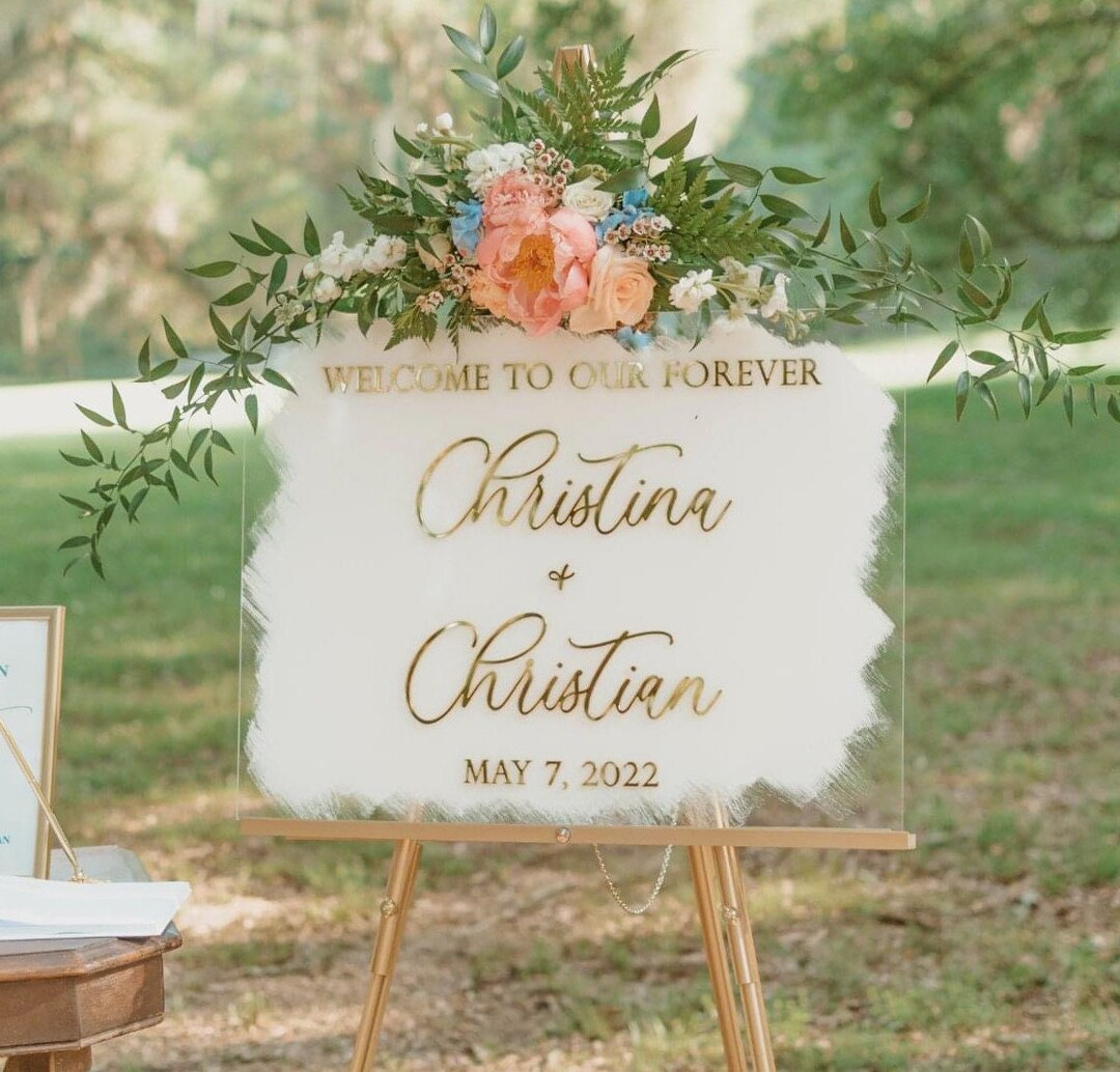 Brush Stroke Painted Event Sign Acrylic Sign Event Decor Bridal Shower ...