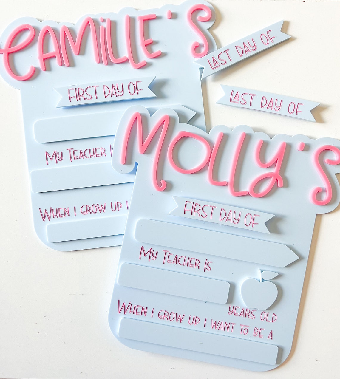 Personalized Wood & Acrylic Back to School Sign | Custom First Day of ...