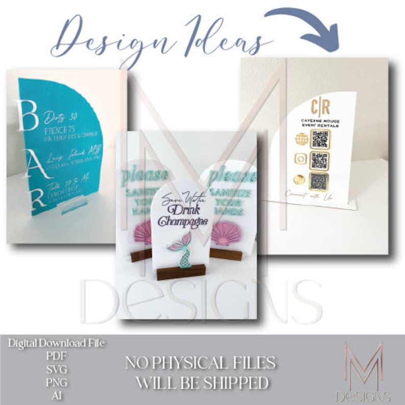 Archtemplate | Acrylic Sign | Double Arch - .svg .ai .png .eps | Omtech ...