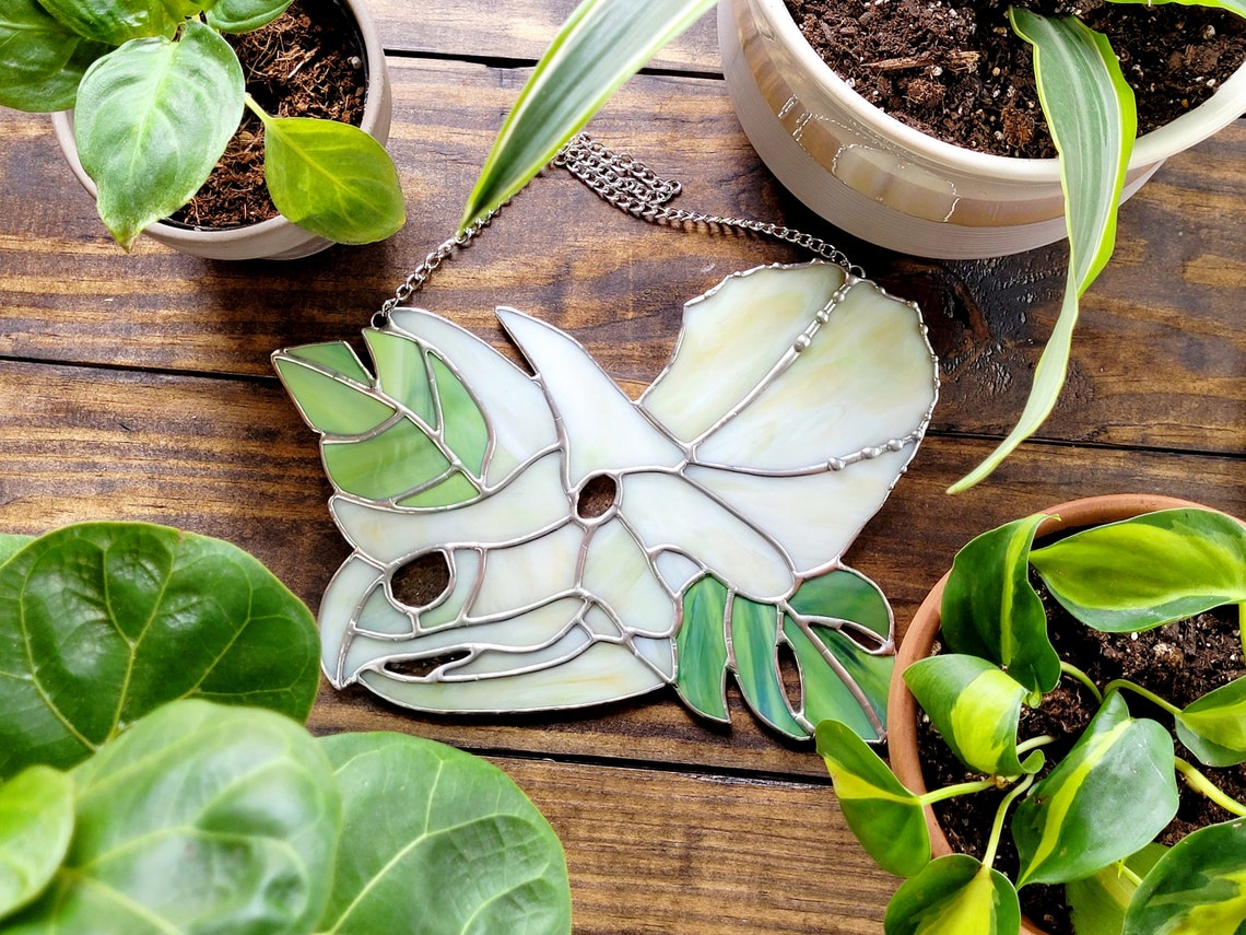 Stained Glass Pattern: tropical Triceratops PDF - Etsy