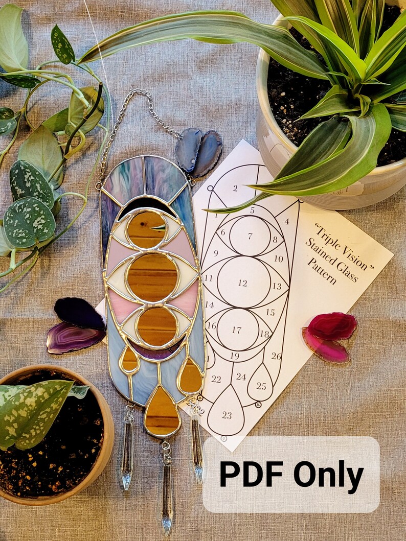 Stained Glass Pattern: triple Vision - Etsy