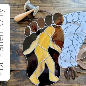 Stained Glass Pattern: "big Foot" PDF, Digital Download - Etsy