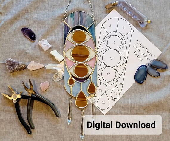 Stained Glass Pattern: triple Vision - Etsy