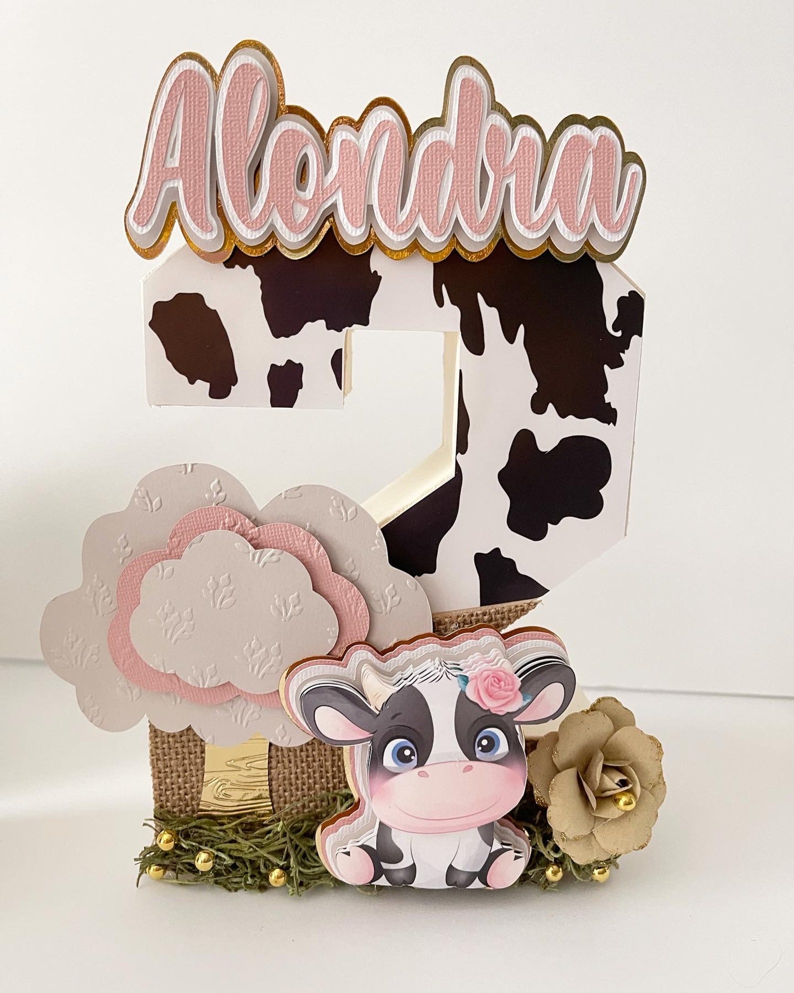 Cow Birthday Decor Farm 3d Number - Etsy
