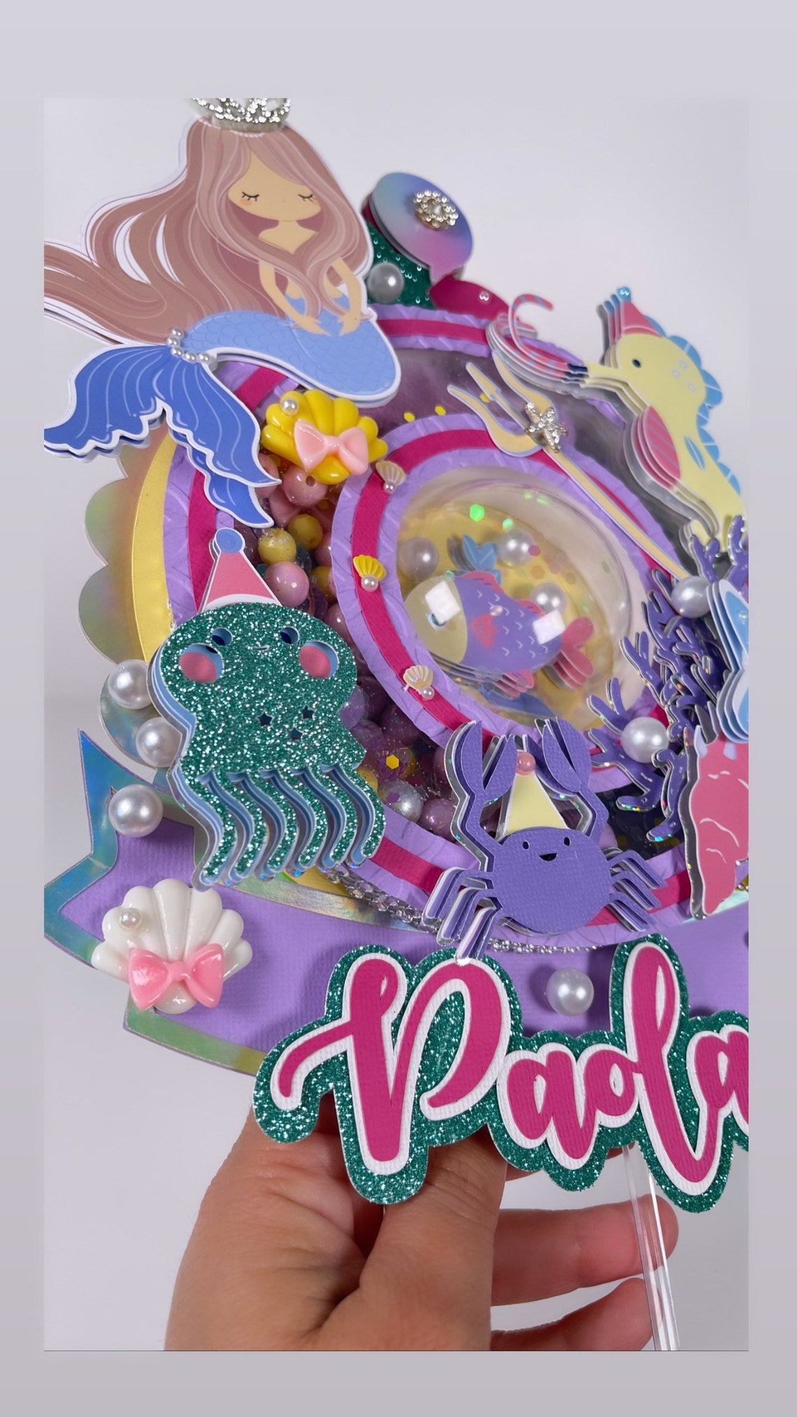 Mermaid Cake Topper Shaker Under the Sea Cake Toppers Cake - Etsy