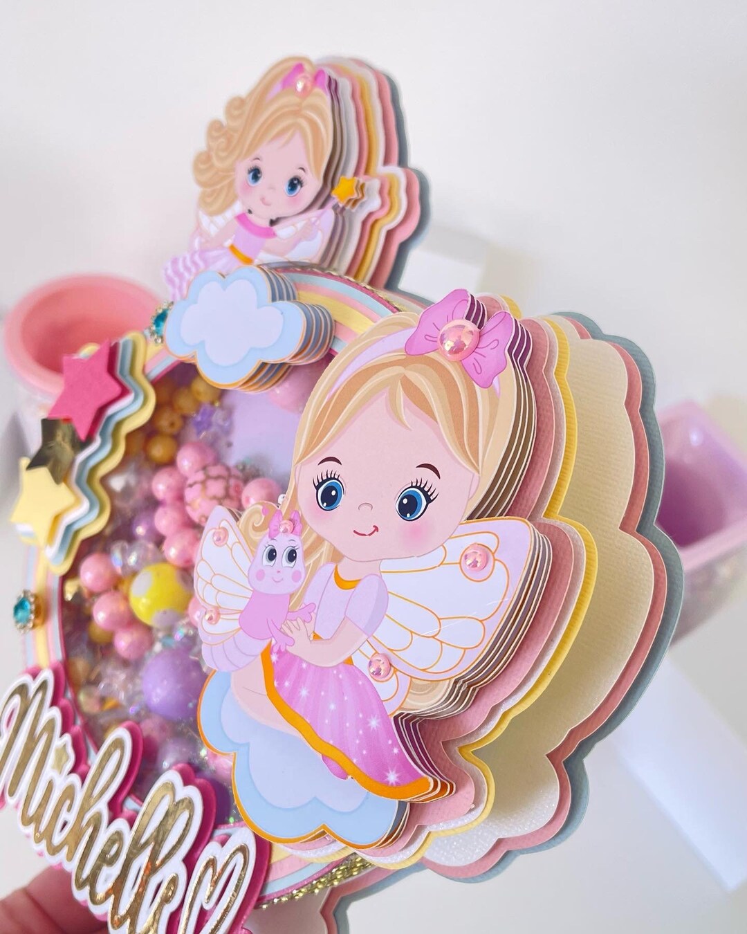 Fairy Cake Topper Shaker Birthday Shaker Fairy Custom - Etsy