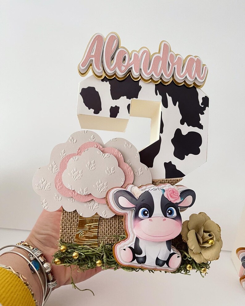 Cow Birthday Decor, Farm 3d Number - Etsy