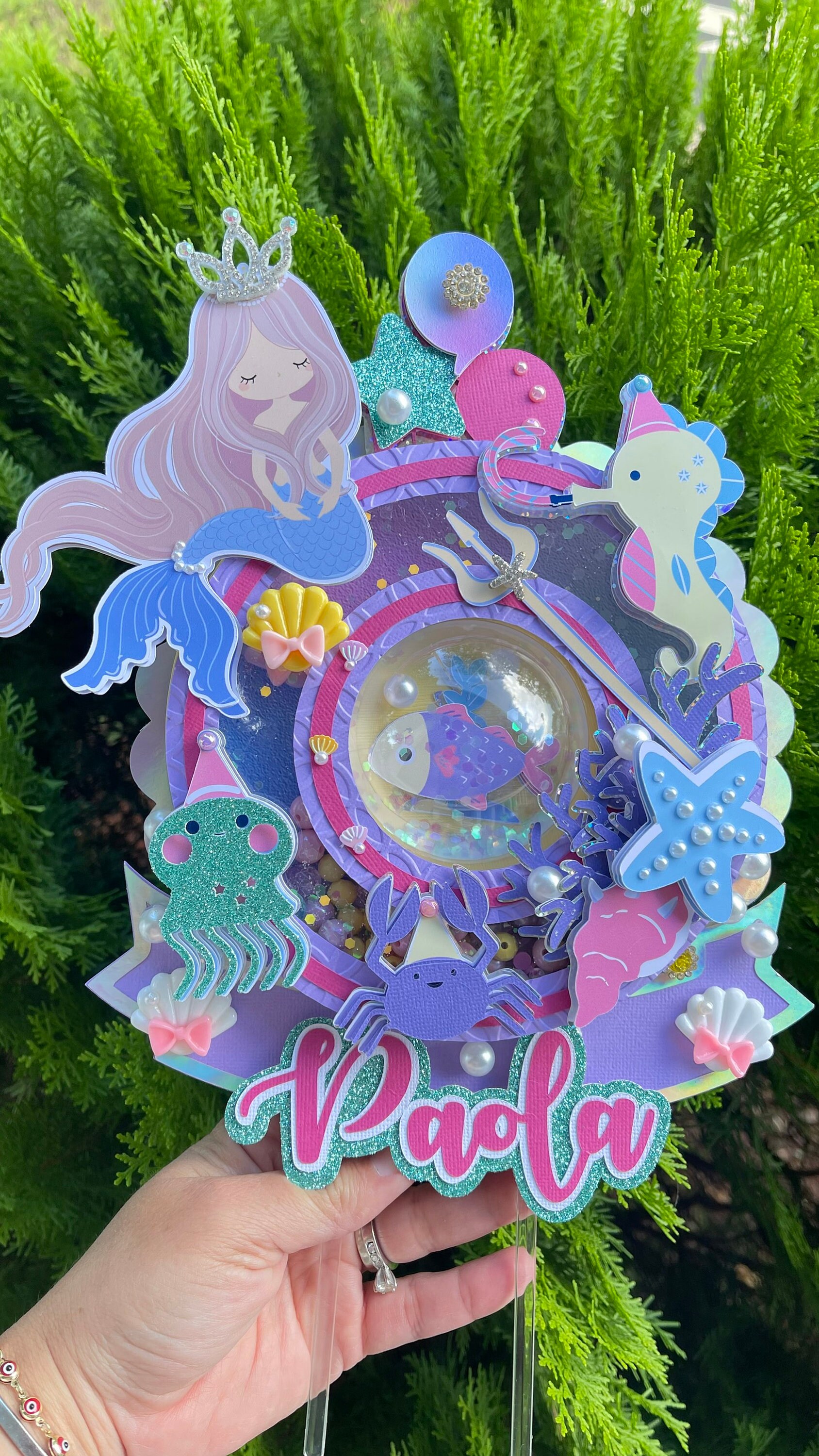 Mermaid Cake Topper Shaker Under the Sea Cake Toppers Cake - Etsy