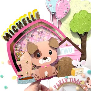 Dog Shaker Cake Topper, Girly Doggie Cake Topper, Pawty Cake Topper ...