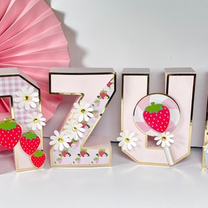 Strawberry 3D Letters, Berry Shower, Berry Birthday, Berry Sweet One 3D ...
